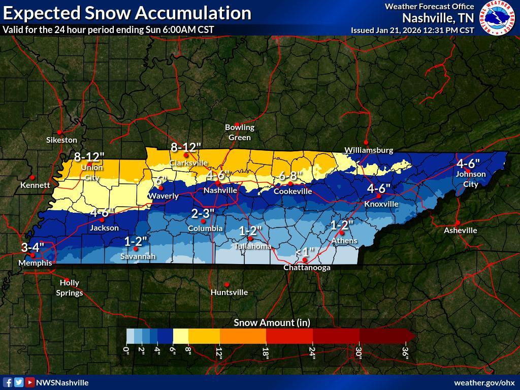 Winter Storm Watch Issued for Weakley County as State Officials Warn of ...